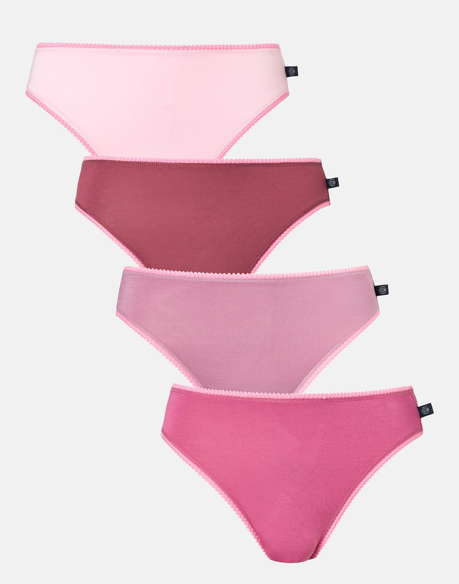 Multipack! 4 Pairs of Women's Bamboo High Leg Knickers – Bunch of Rose