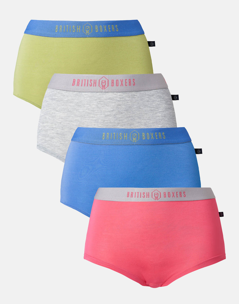 Multipack! 4 Pairs of Women's Bamboo Hipster Boxer Briefs – Fresh Past