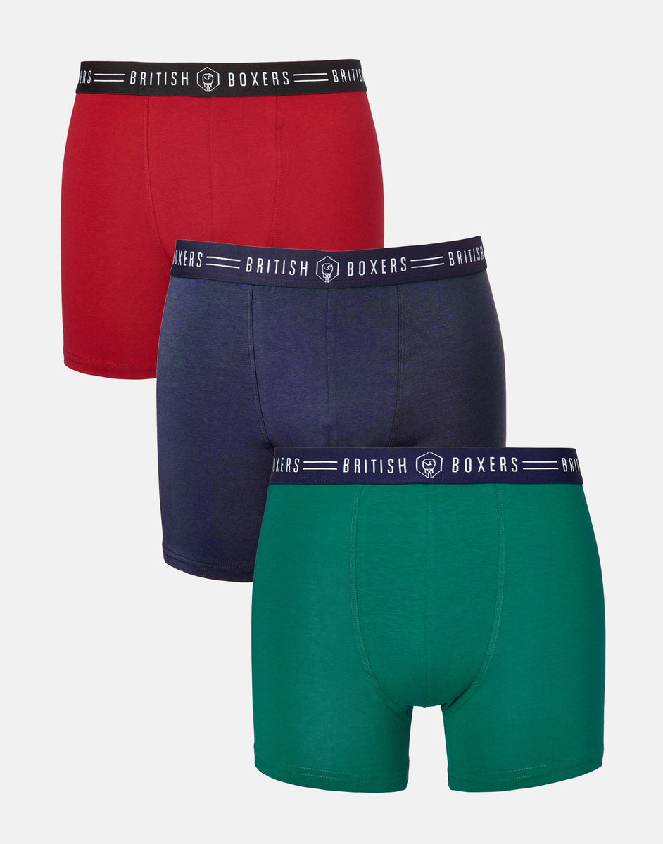 Three-pack Men's Cotton Stretch Trunks – Heritage Colours