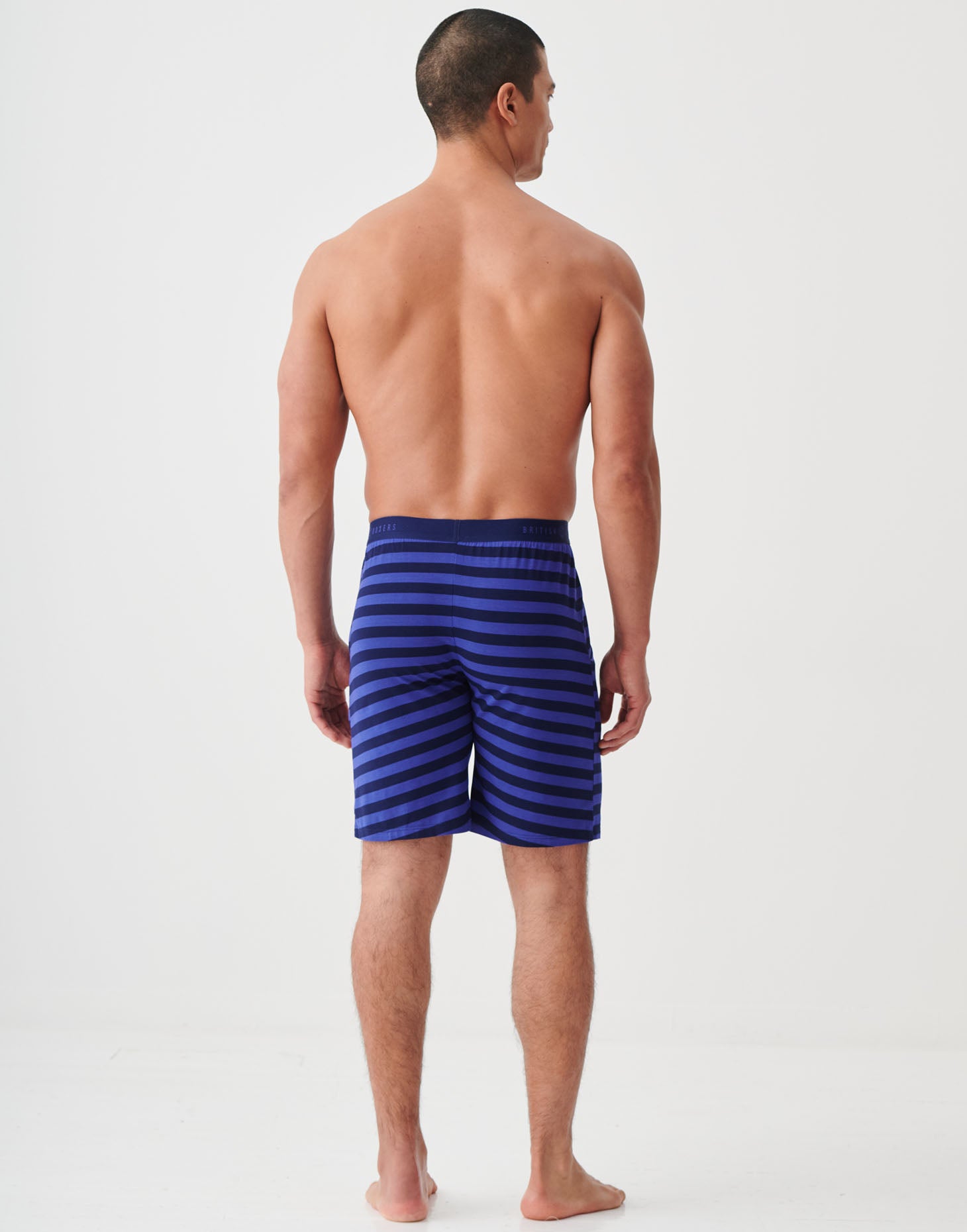 Men's Bamboo Sleep Shorts – Royal Blue & Navy Stripe